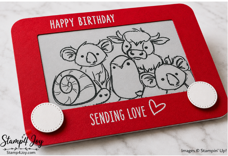 Wild Bunch Etch A Sketch Card • Stamp4Joy